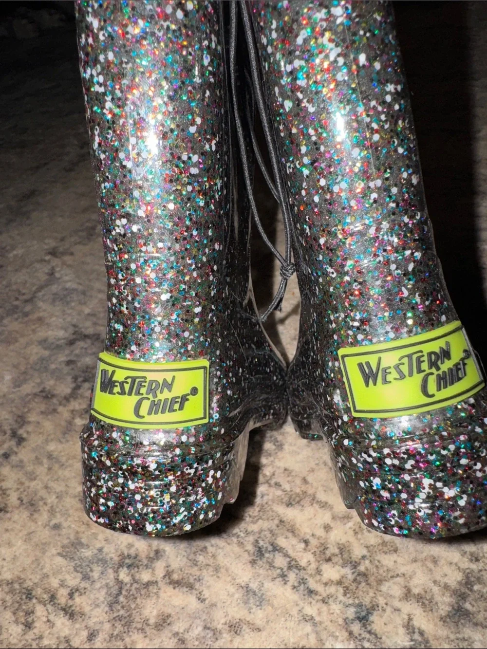 Western Chief | Shoes | Western Chief Black Glitter Lightup Girls Rain ...